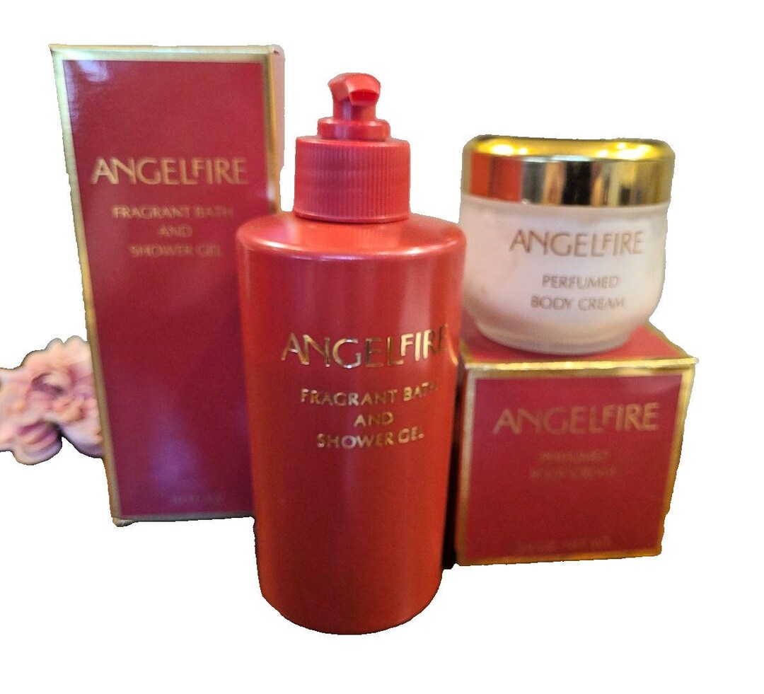 Vtg Mary Kay Angelfire Perfumed Body Cream 3.9 Oz & Fragrant Bath ...