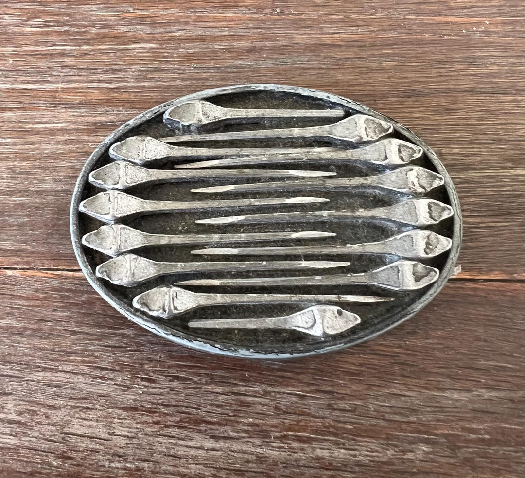 Vintage Brutalist Modernist Hand Made Pewter Belt Buckle Arrows Unique ...