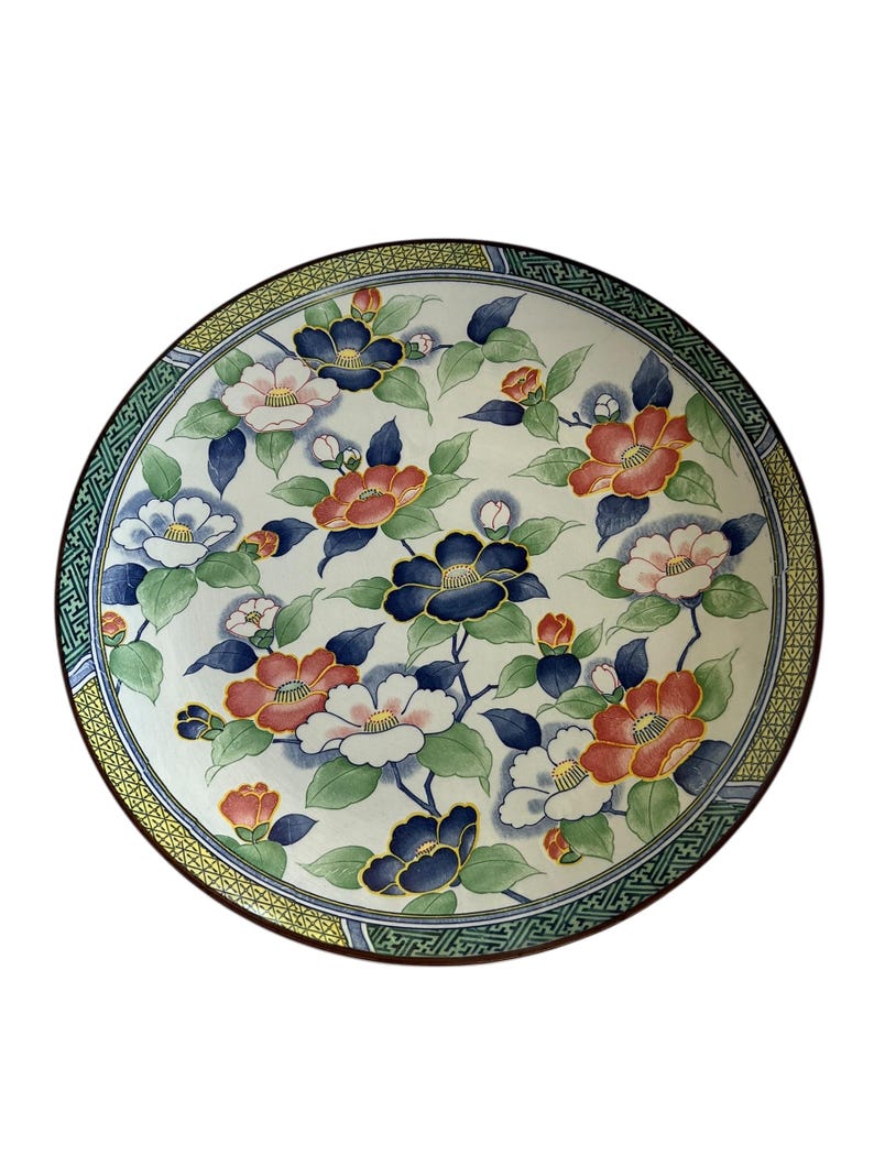 Vintage Tajimi Kutani Japan Floral Porcelain Decorative Dish Plate 12 5 ...