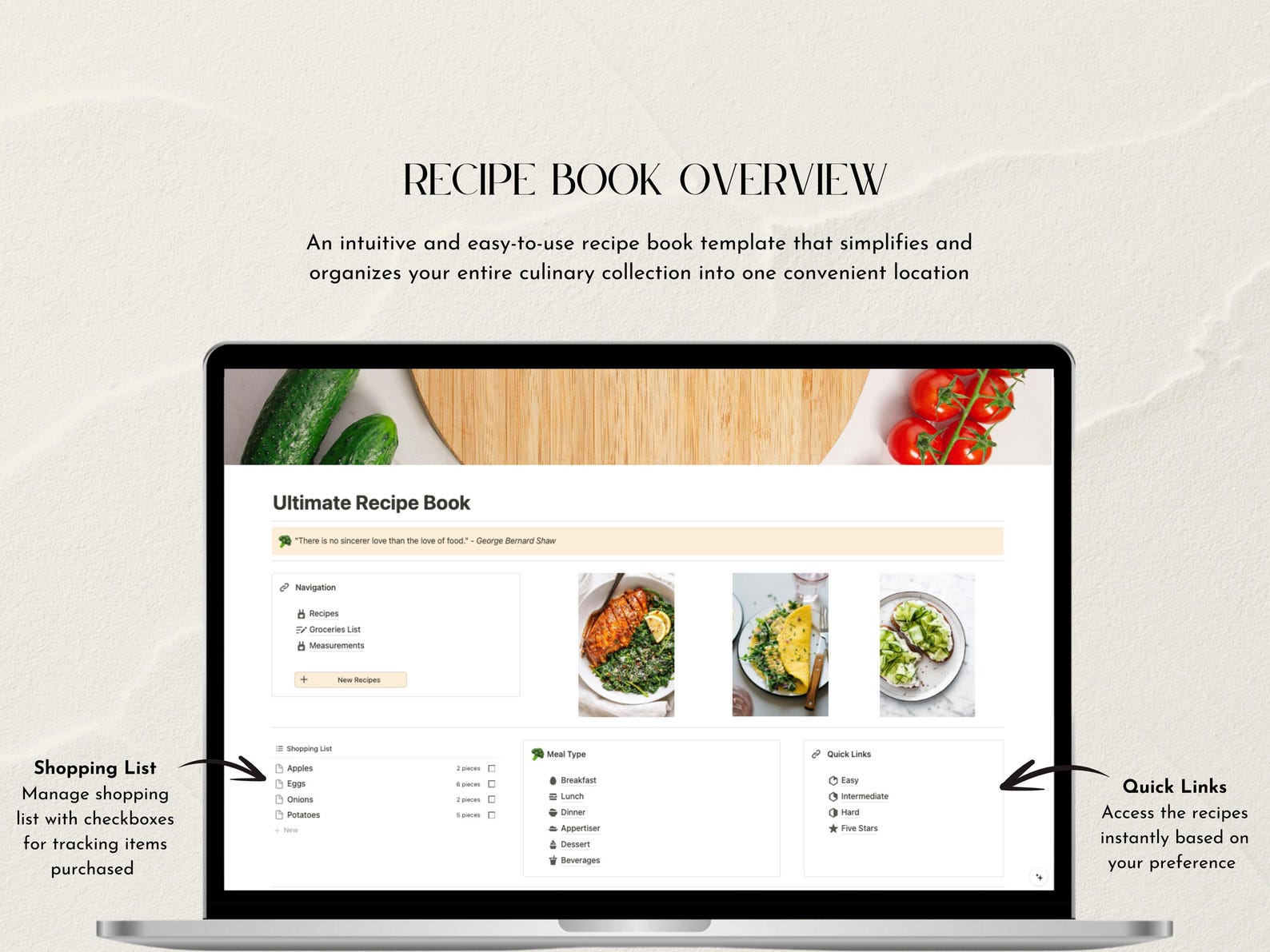 Notion Recipe Template, Digital Cookbook Templates for Easy Meal ...