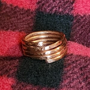 Solid Copper Hammered Four Coil Stack Ring | Copper Jewelry | Intention ...