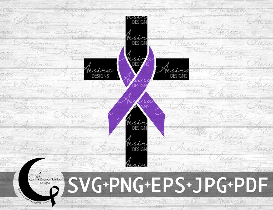 Fibromyalgia Cross Ribbon Svg, Fibromyalgia Awareness Ribbon ...