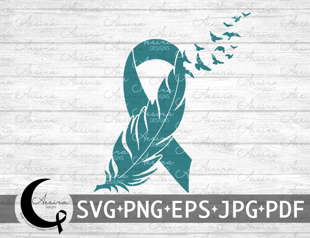 OCD Feather Ribbon Svg, Obsessive Compulsive Disorder Awareness Ribbon ...