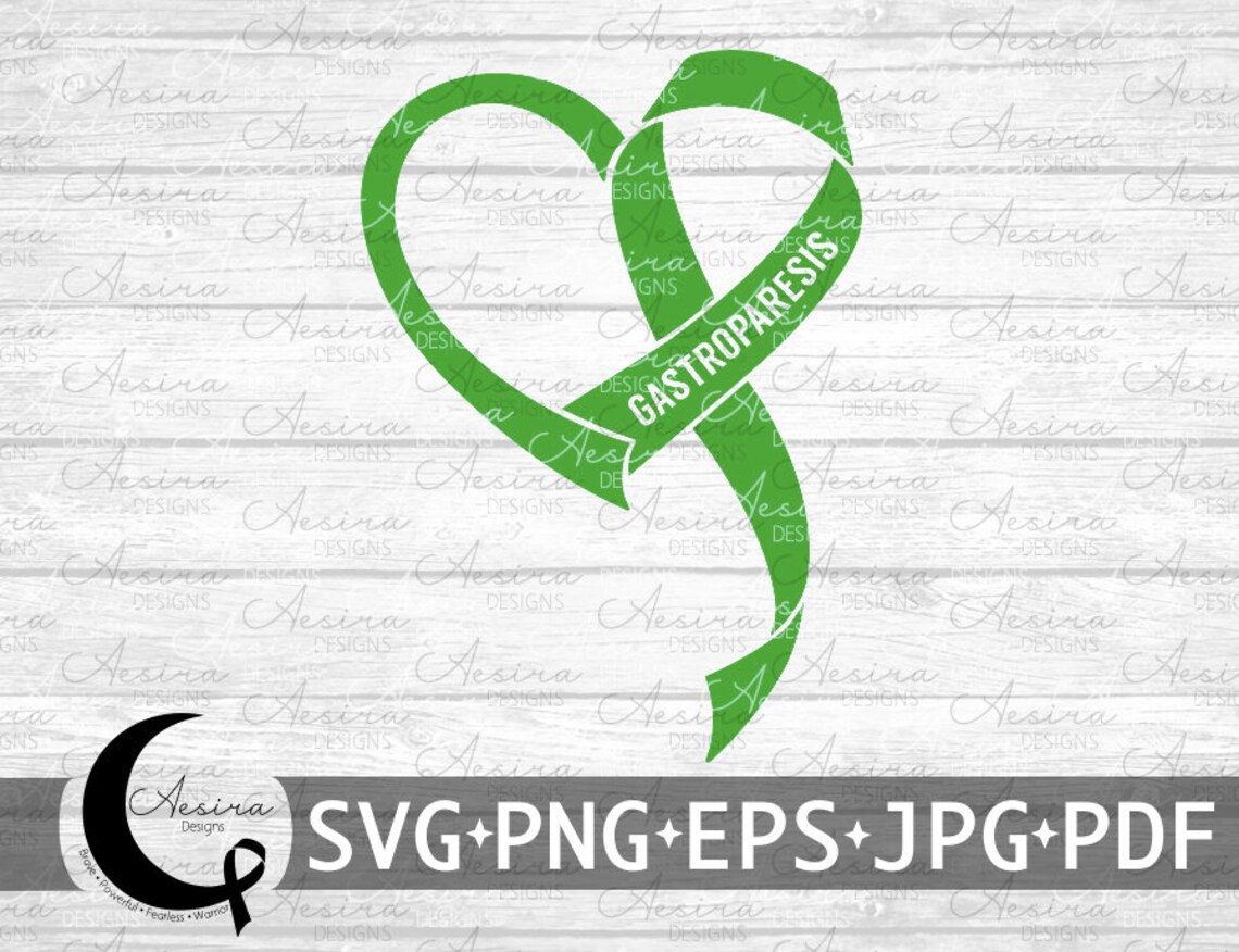 Gastroparesis Heart Ribbon Svg, Gastroparesis Awareness Ribbon ...