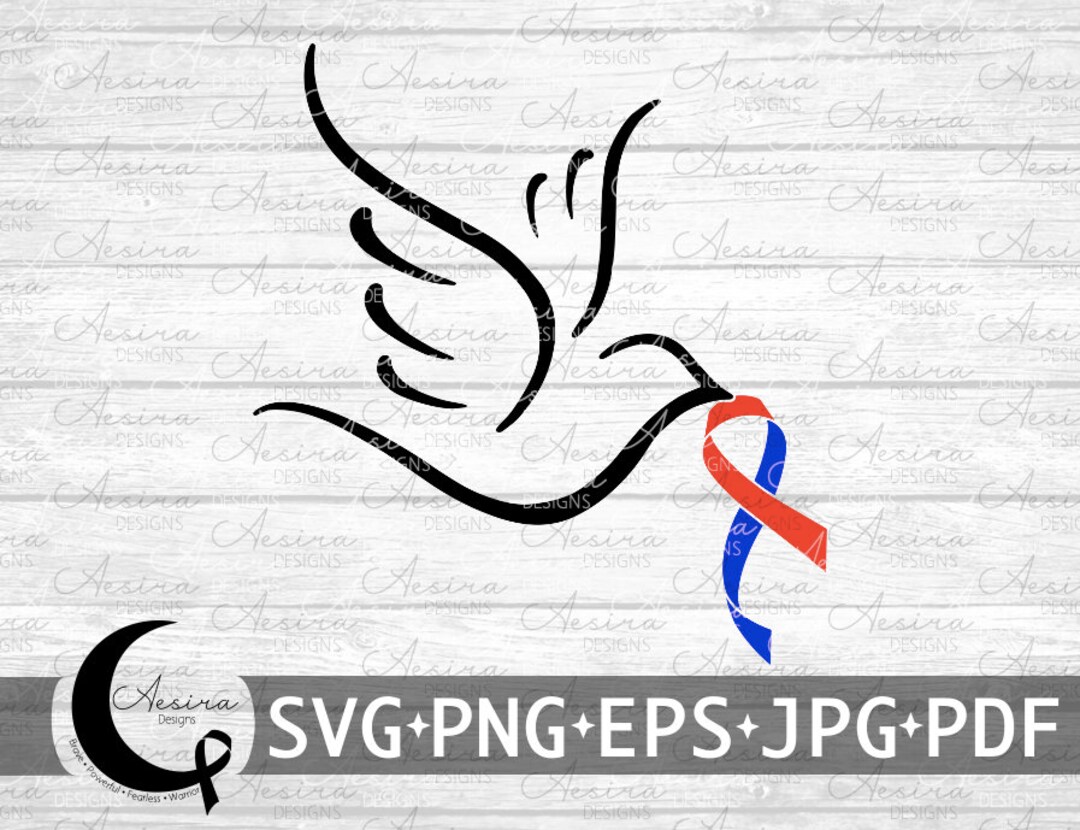 Pulmonary Fibrosis Dove Ribbon Svg, Pulmonary Fibrosis Awareness Ribbon ...