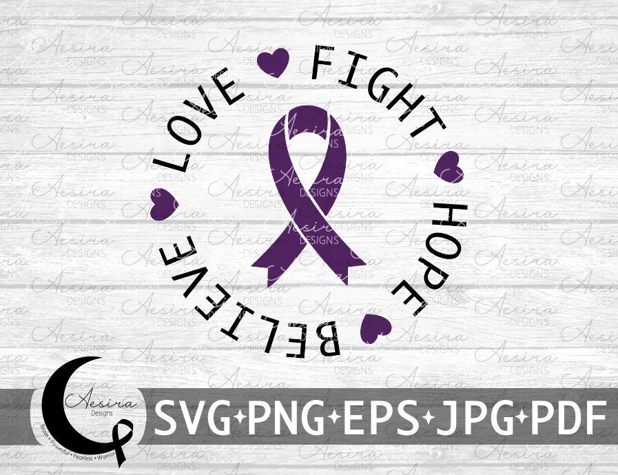 Arnold Chiari Malformation Love Fight Hope Believe Ribbon SVG, Chiari ...