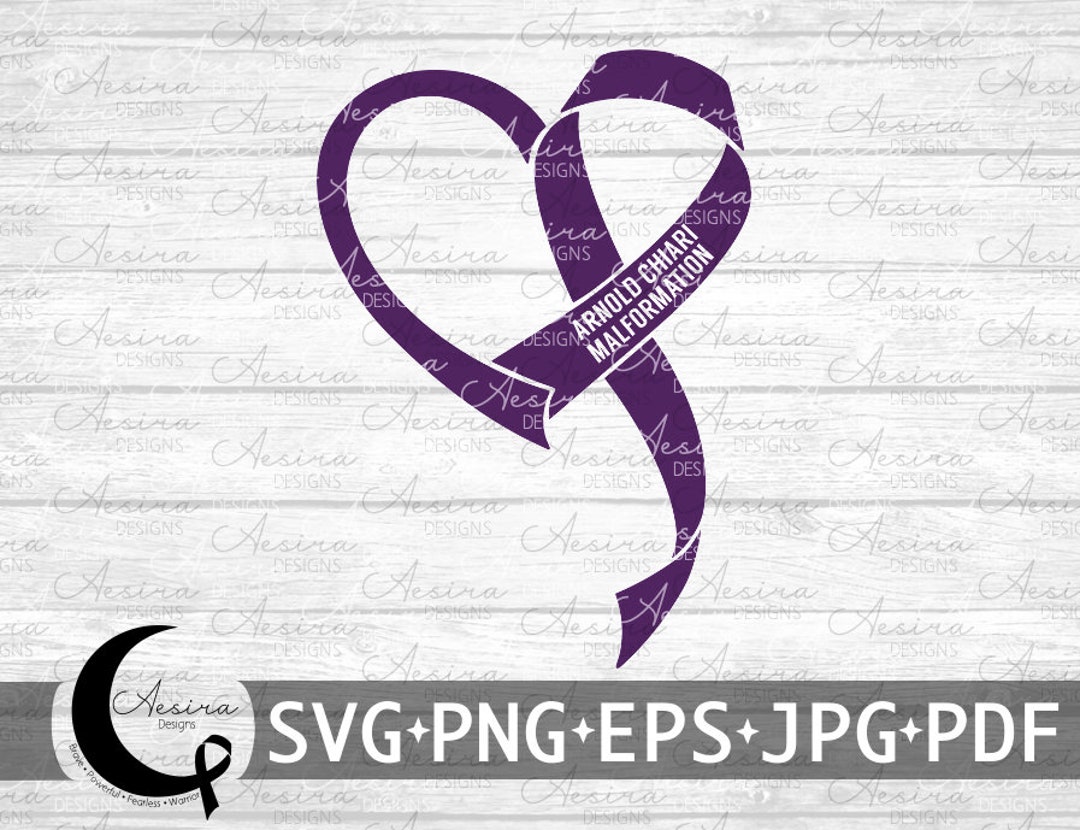 Arnold Chiari Malformation Heart Ribbon SVG, Chiari Malformation ...