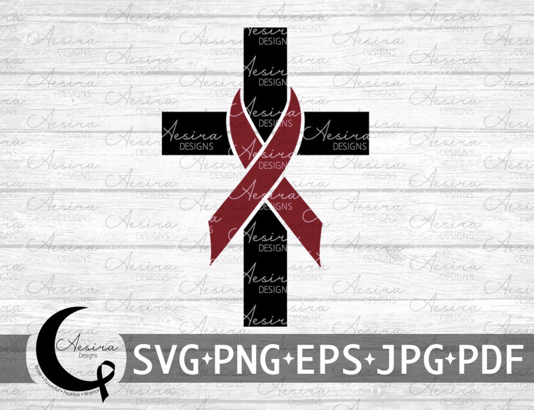 Sickle Cell Anemia Cross Ribbon Svg, Sickle Cell Anemia Awareness ...