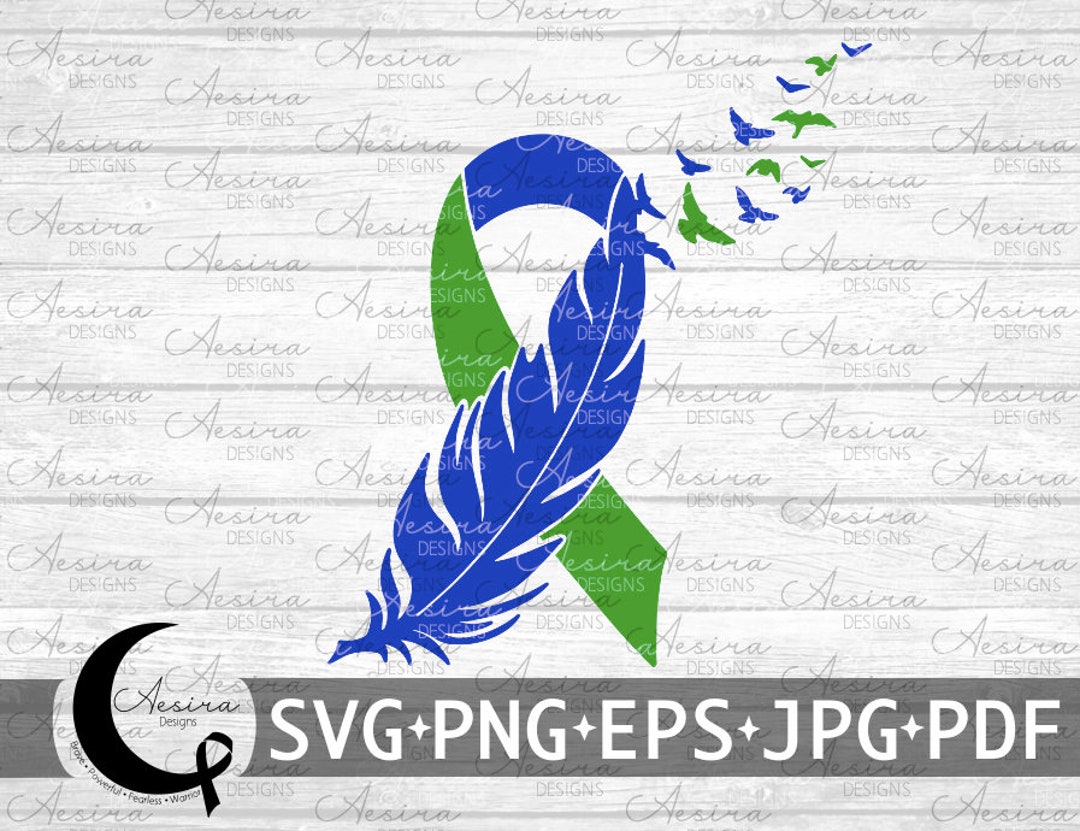 Idiopathic Intracranial Hypertension Feather Ribbon, IIH Awareness ...