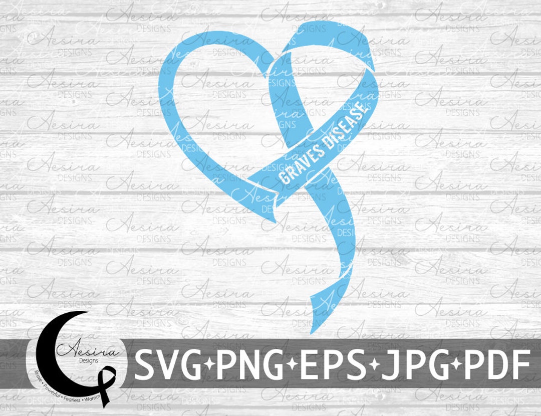 Graves Disease Heart Ribbon Svg, Graves Disease Awareness Ribbon ...