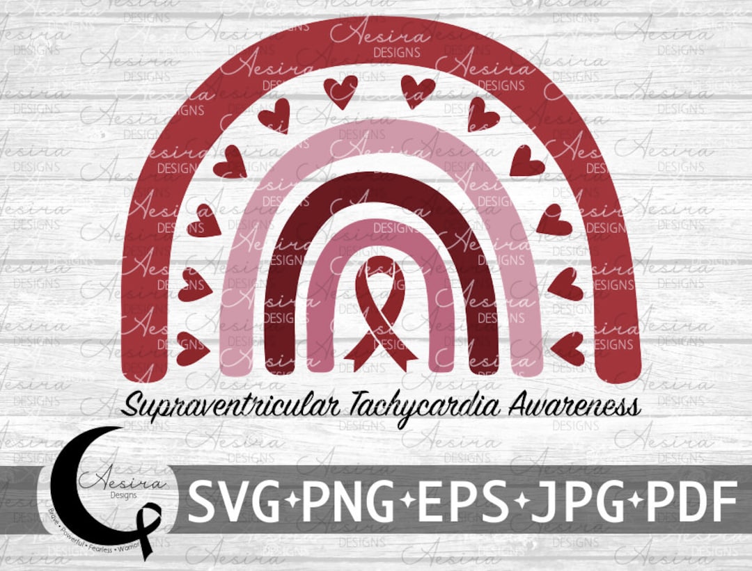 Supraventricular Tachycardia Rainbow Ribbon Svg, Supraventricular ...