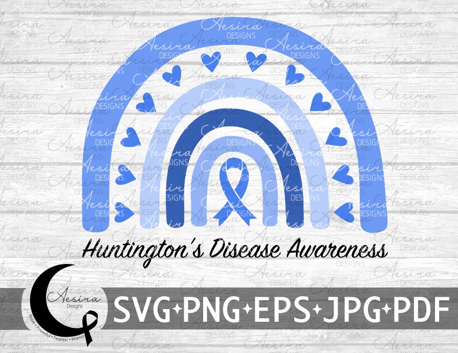 Huntington's Disease Rainbow Ribbon Svg, Huntington's Disease Awareness ...