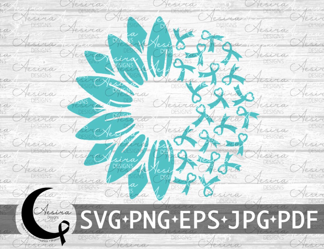 Scleroderma Sunflower Ribbon Svg, Scleroderma Awareness Ribbon ...