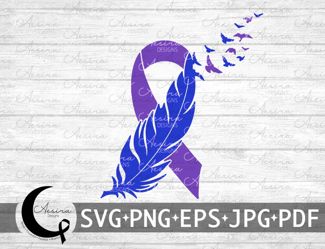 Rheumatoid Arthritis Feather Ribbon Svg, Rheumatoid Arthritis Awareness ...