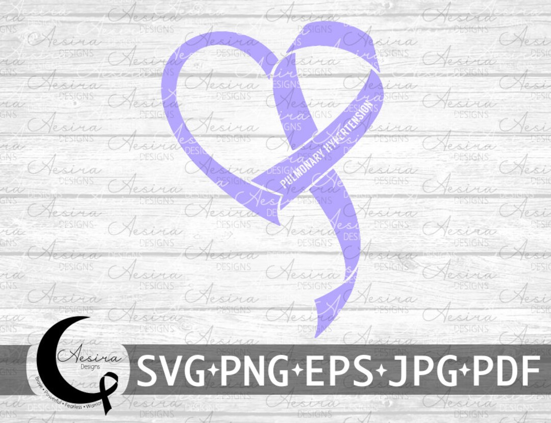 Pulmonary Hypertension Heart Ribbon Svg, Pulmonary Hypertension ...