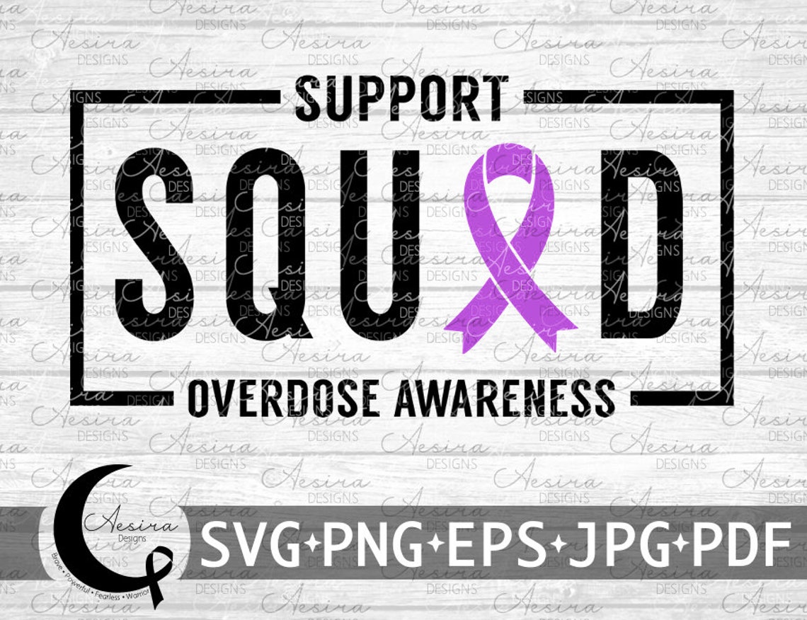 Overdose Support Squad Ribbon Svg, Overdose Awareness Ribbon, Overdose ...