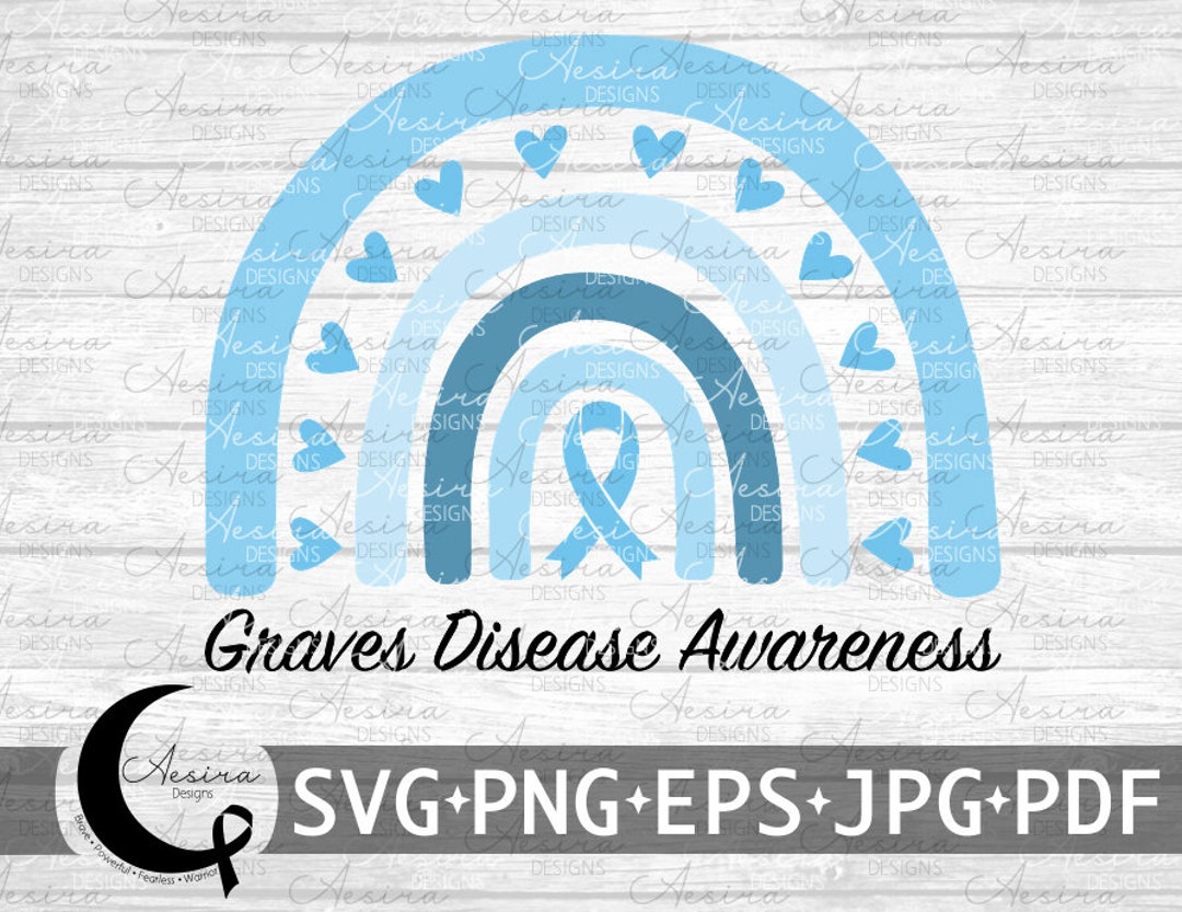 Graves Disease Rainbow Ribbon Svg, Graves Disease Awareness Ribbon ...