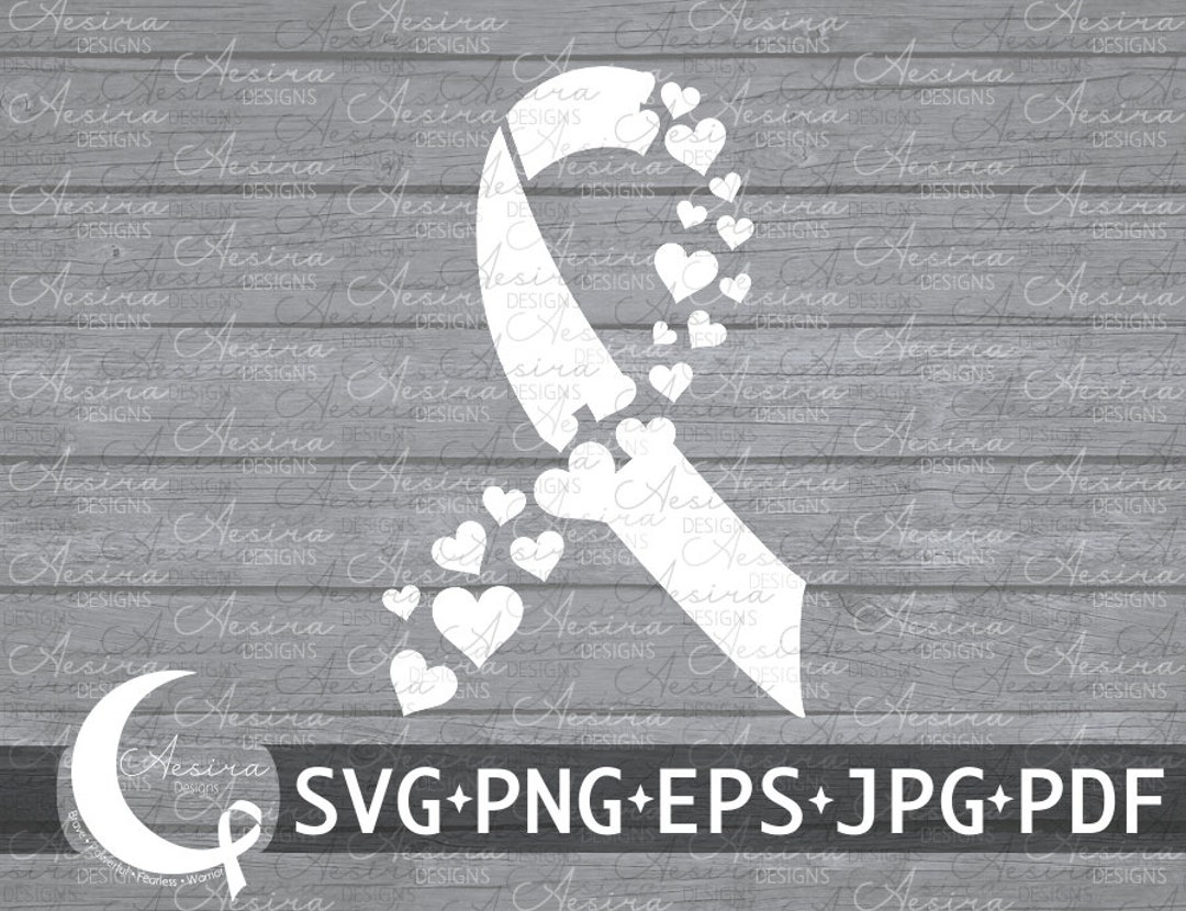 Blindness Heart Ribbon SVG, Blindness Awareness Ribbon, Blindness ...
