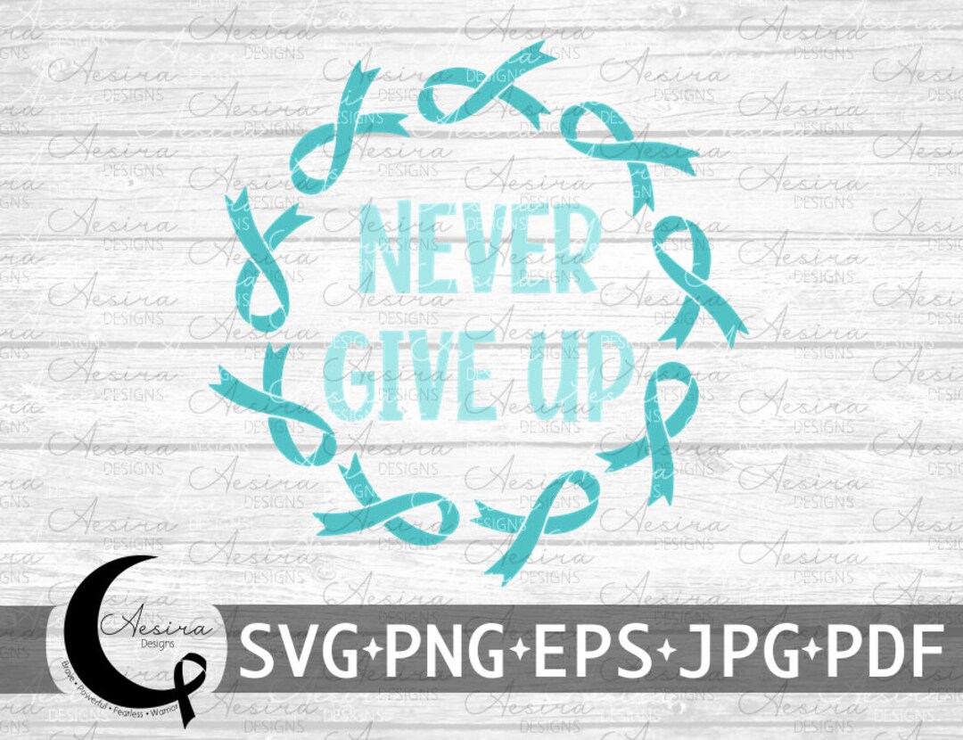 Scleroderma Never Give up Ribbon Svg, Scleroderma Awareness Ribbon ...