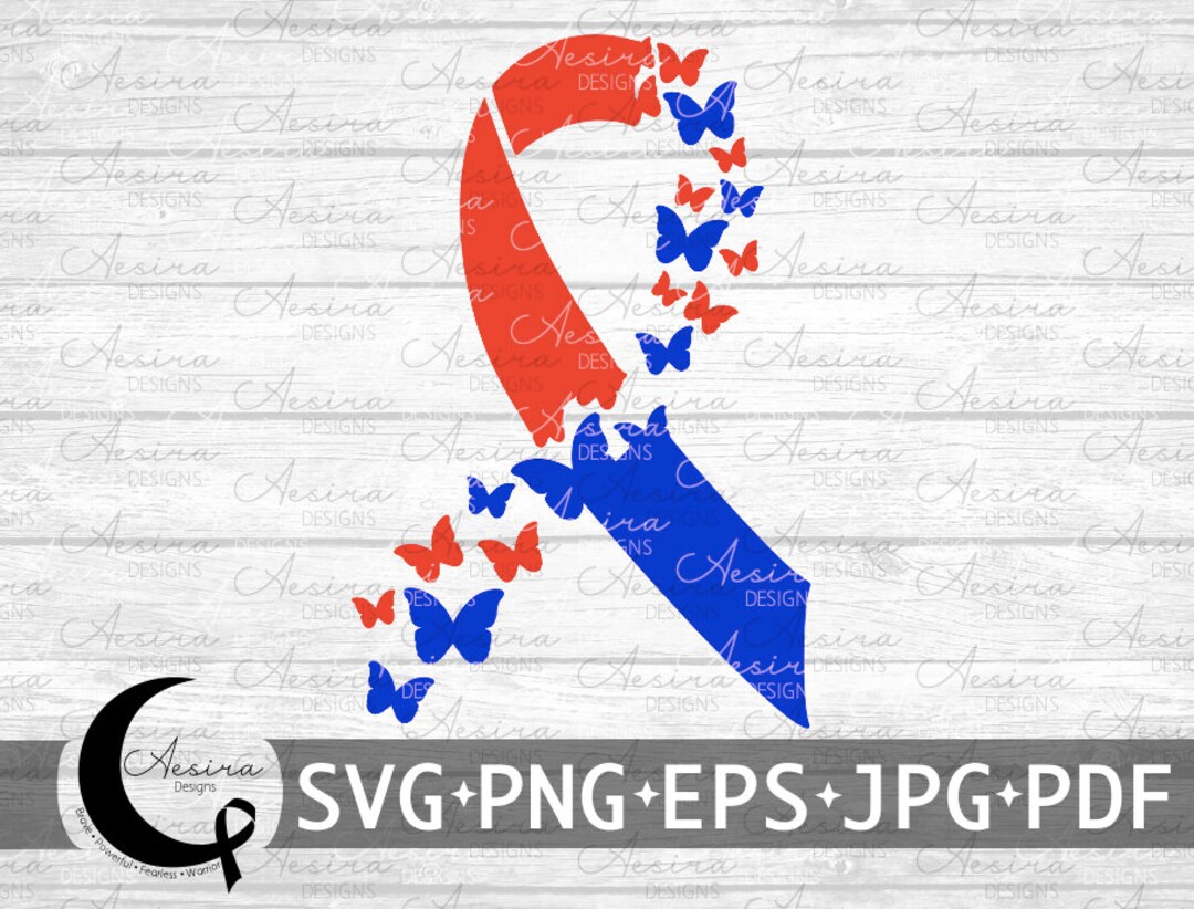 Congenital Heart Disease Butterfly Ribbon SVG, Congenital Heart ...
