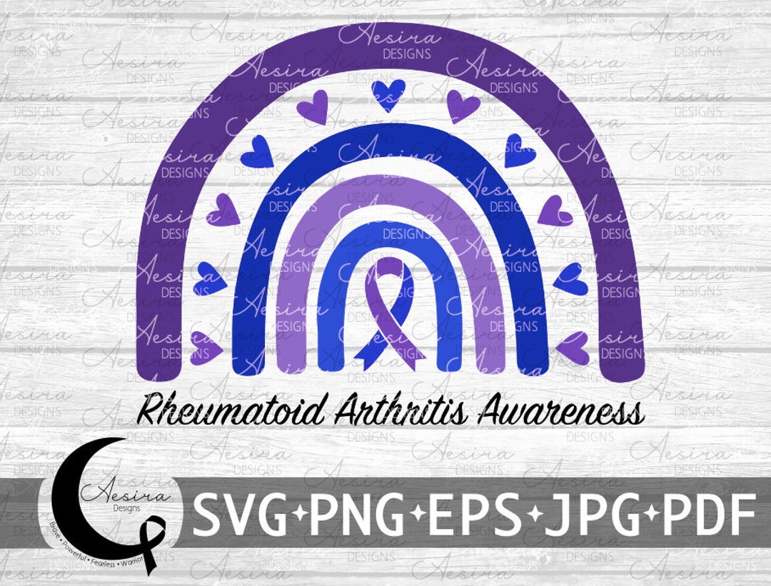 Rheumatoid Arthritis Rainbow Ribbon Svg, Rheumatoid Arthritis Awareness ...