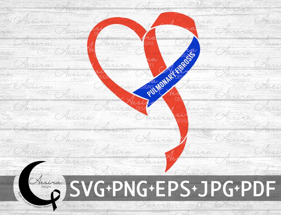 Pulmonary Fibrosis Heart Ribbon Svg, Pulmonary Fibrosis Awareness ...