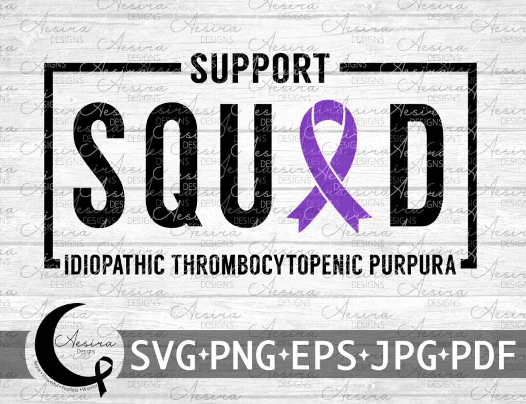 Idiopathic Thrombocytopenic Purpura Support Squad Ribbon, ITP Awareness ...