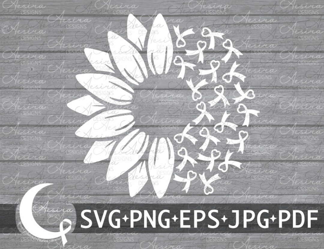 Blindness Sunflower Ribbon SVG, Blindness Awareness Ribbon, Blindness ...