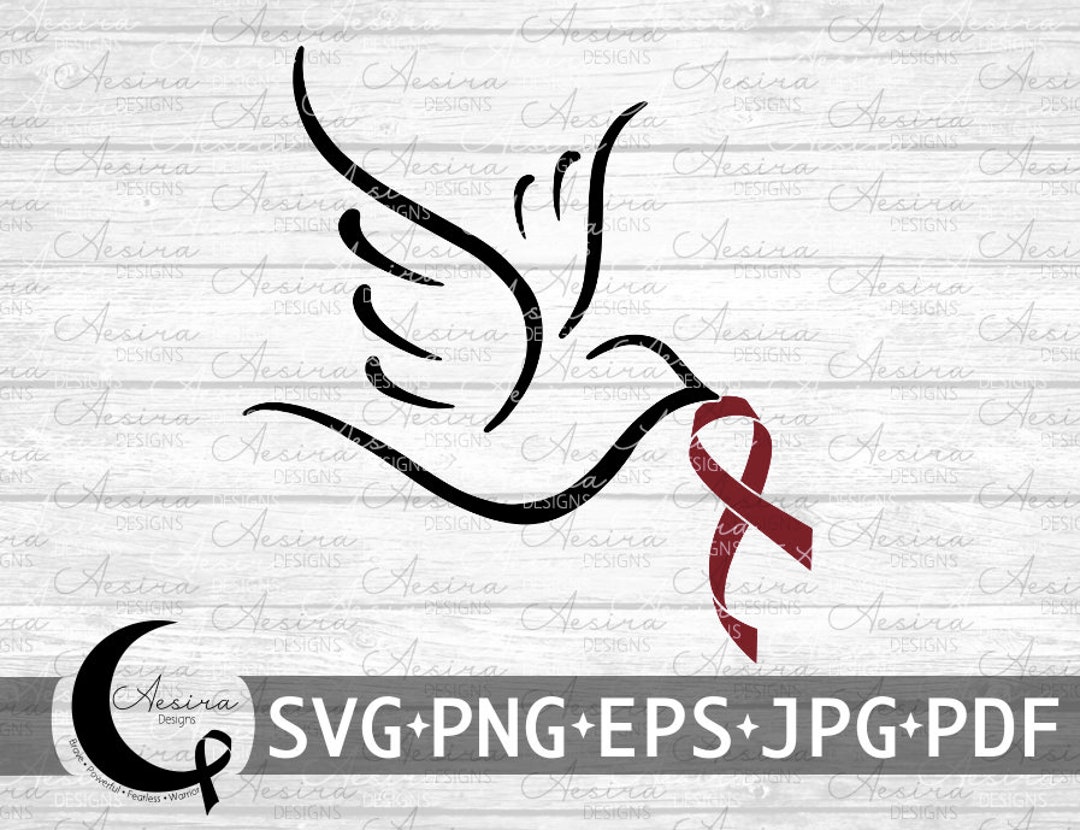 Sickle Cell Anemia Dove Ribbon Svg, Sickle Cell Anemia Awareness Ribbon ...