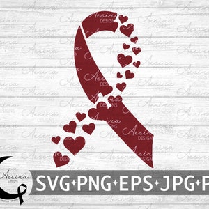 Sickle Cell Anemia Heart Ribbon Svg, Sickle Cell Anemia Awareness ...
