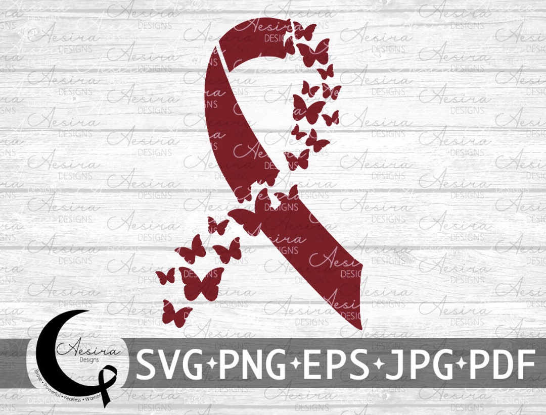 Sickle Cell Anemia Butterfly Ribbon Svg, Sickle Cell Anemia Awareness ...