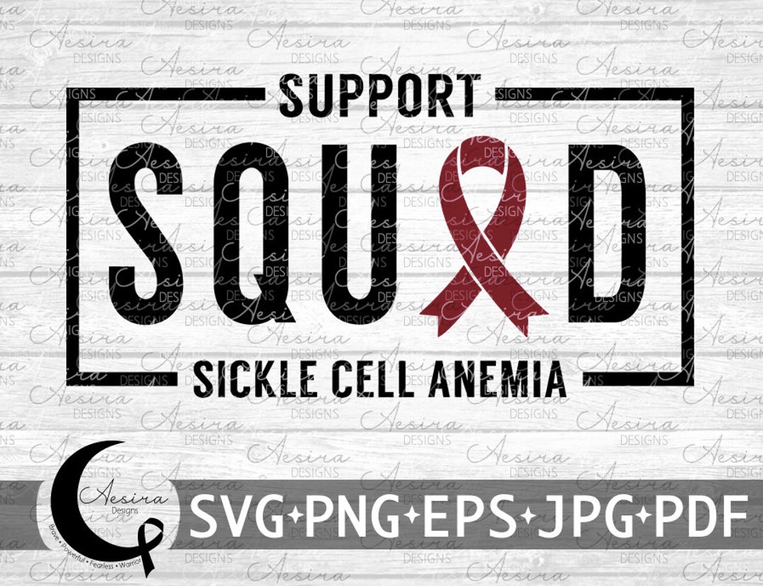 Sickle Cell Anemia Support Squad Ribbon Svg, Sickle Cell Anemia ...