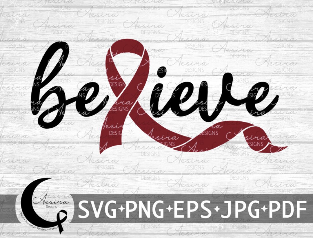 Sickle Cell Anemia Believe Ribbon Svg, Sickle Cell Anemia Awareness ...