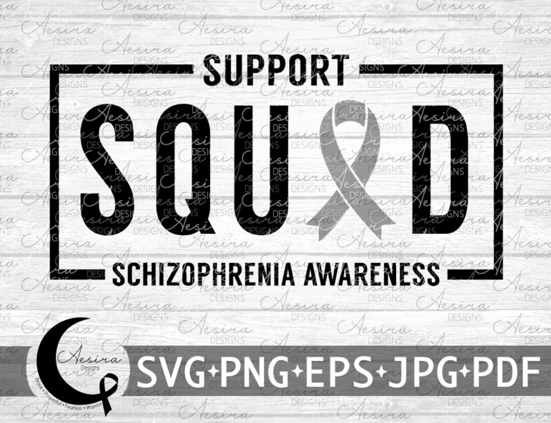 Schizophrenia Support Squad Ribbon Svg, Schizophrenia Awareness Ribbon ...
