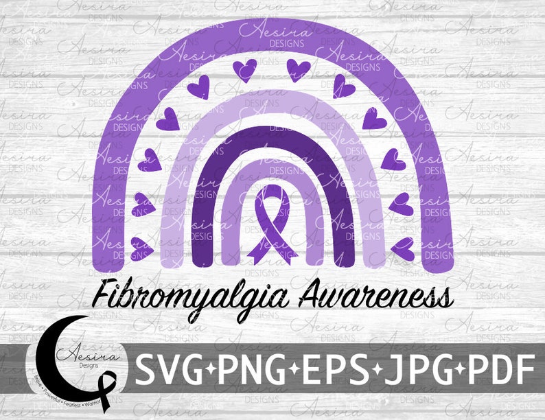 Fibromyalgia Rainbow Ribbon Svg, Fibromyalgia Awareness Ribbon ...