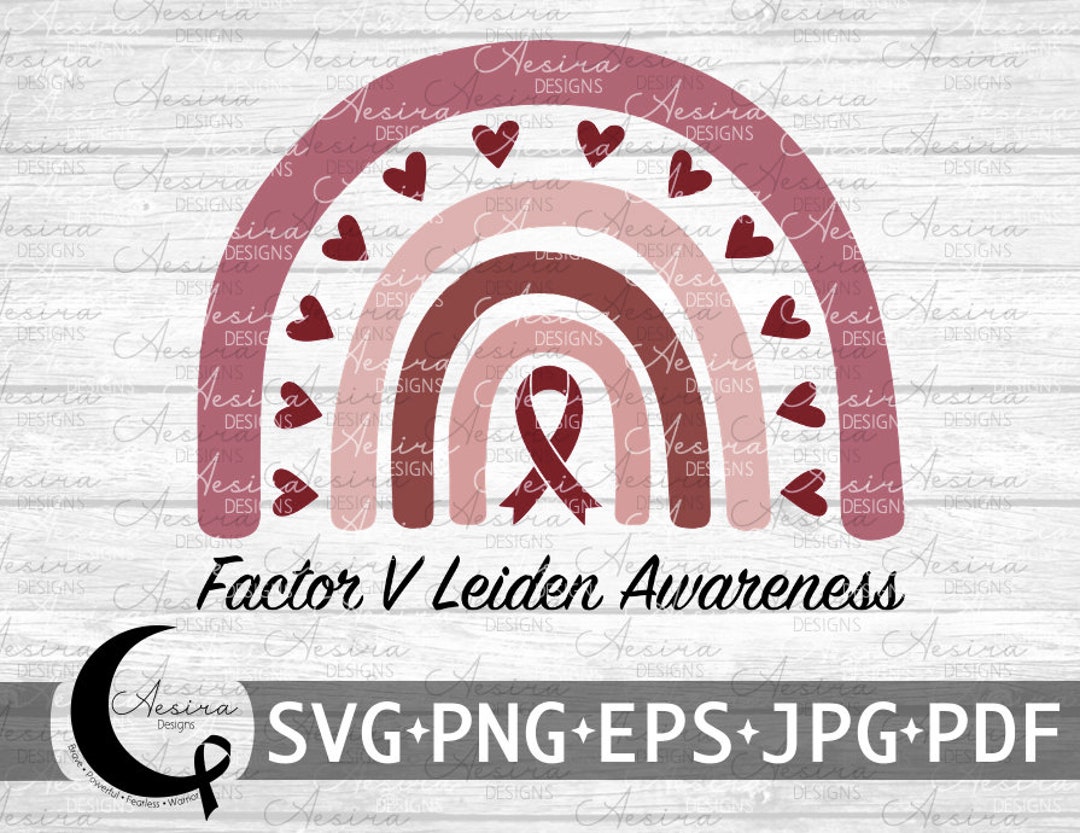 Factor V Leiden Rainbow Ribbon Svg, Factor V Leiden Awareness Ribbon ...