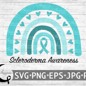 Scleroderma Rainbow Ribbon Svg, Scleroderma Awareness Ribbon ...
