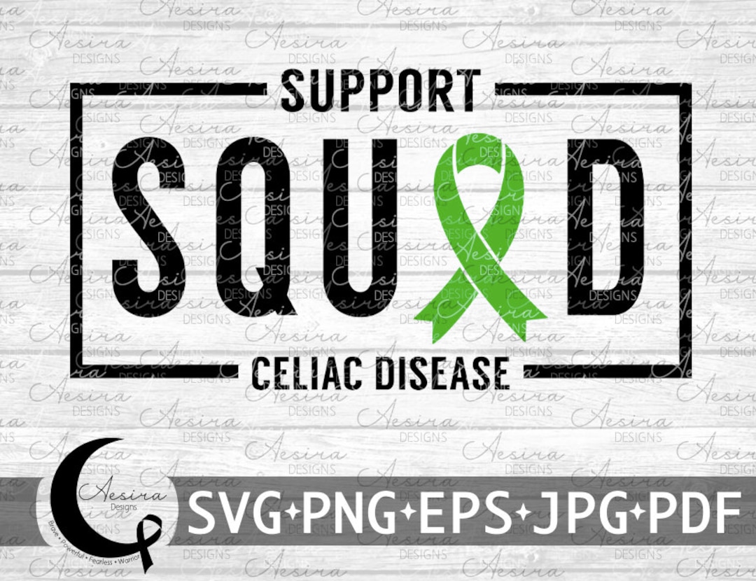 Celiac Disease Support Squad Ribbon SVG, Celiac Disease Awareness ...