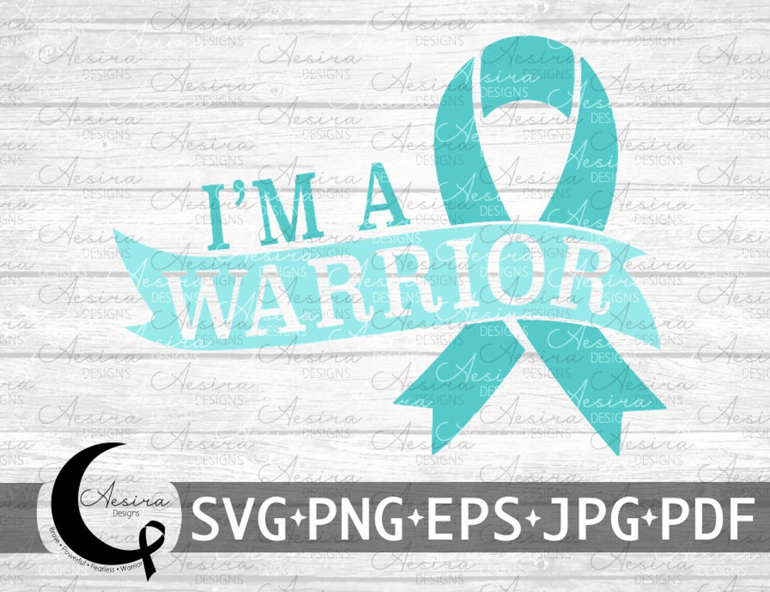 Addiction Recovery I'm a Warrior Ribbon SVG, Addiction Recovery ...