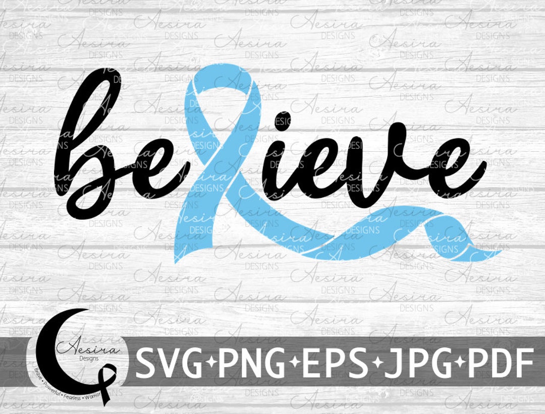 Graves Disease Believe Ribbon Svg, Graves Disease Awareness Ribbon ...