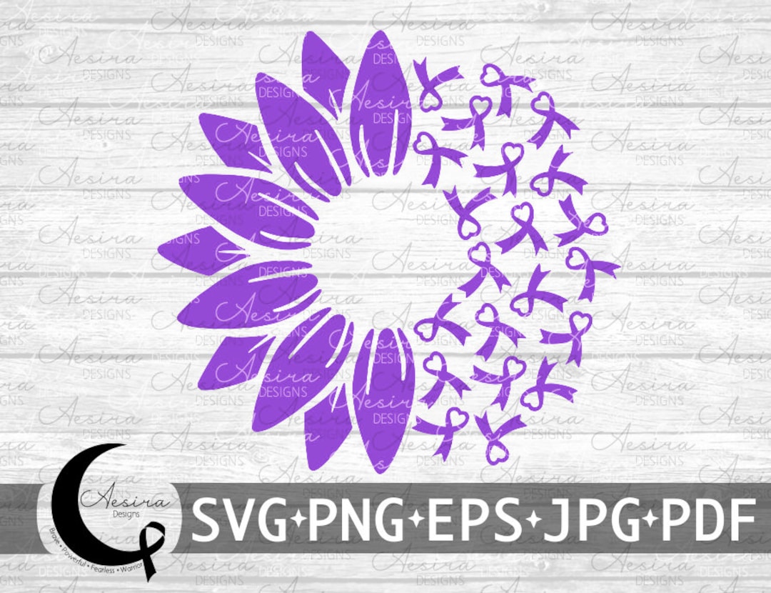Cystic Fibrosis Sunflower Ribbon Svg, Cystic Fibrosis Awareness Ribbon ...