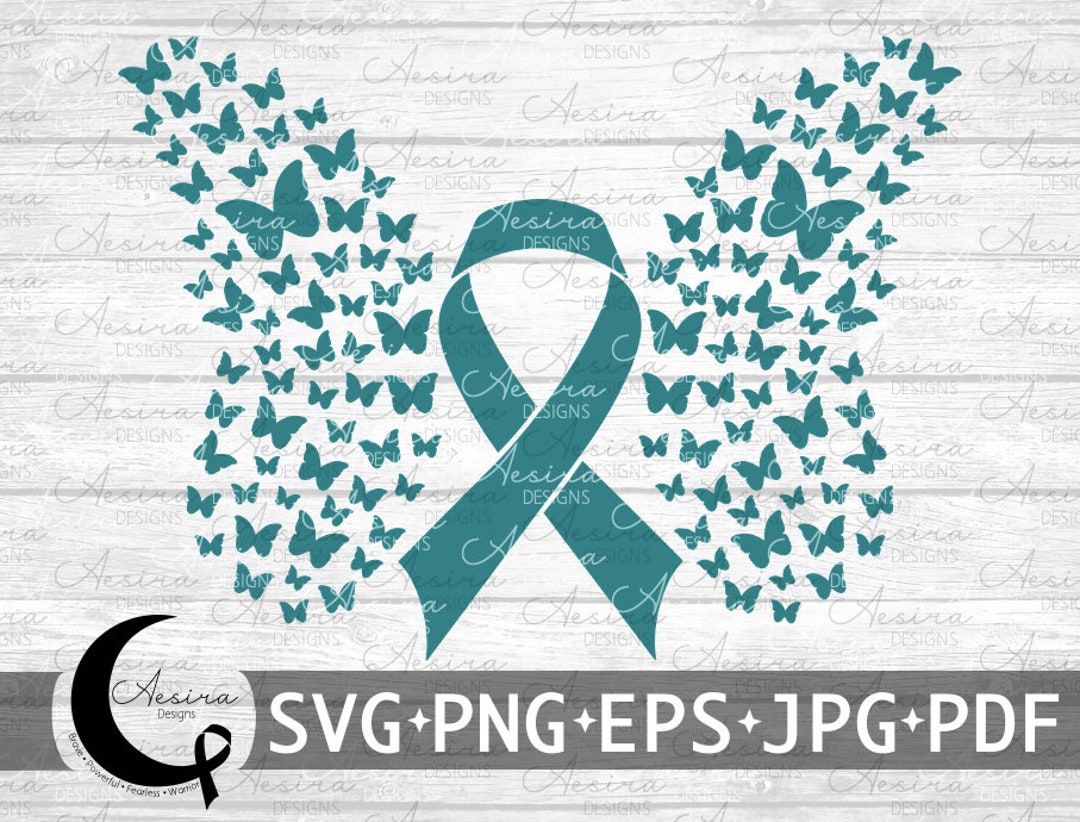 Anxiety Butterfly Wings Ribbon SVG, Anxiety Awareness Ribbon, Anxiety ...