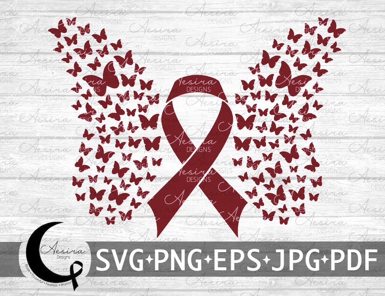 Sickle Cell Anemia Butterfly Ribbon Svg, Sickle Cell Anemia Awareness ...