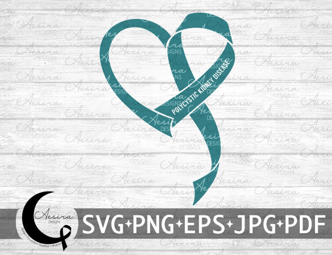 Polycystic Kidney Disease Heart Ribbon Svg, Polycystic Kidney Disease ...