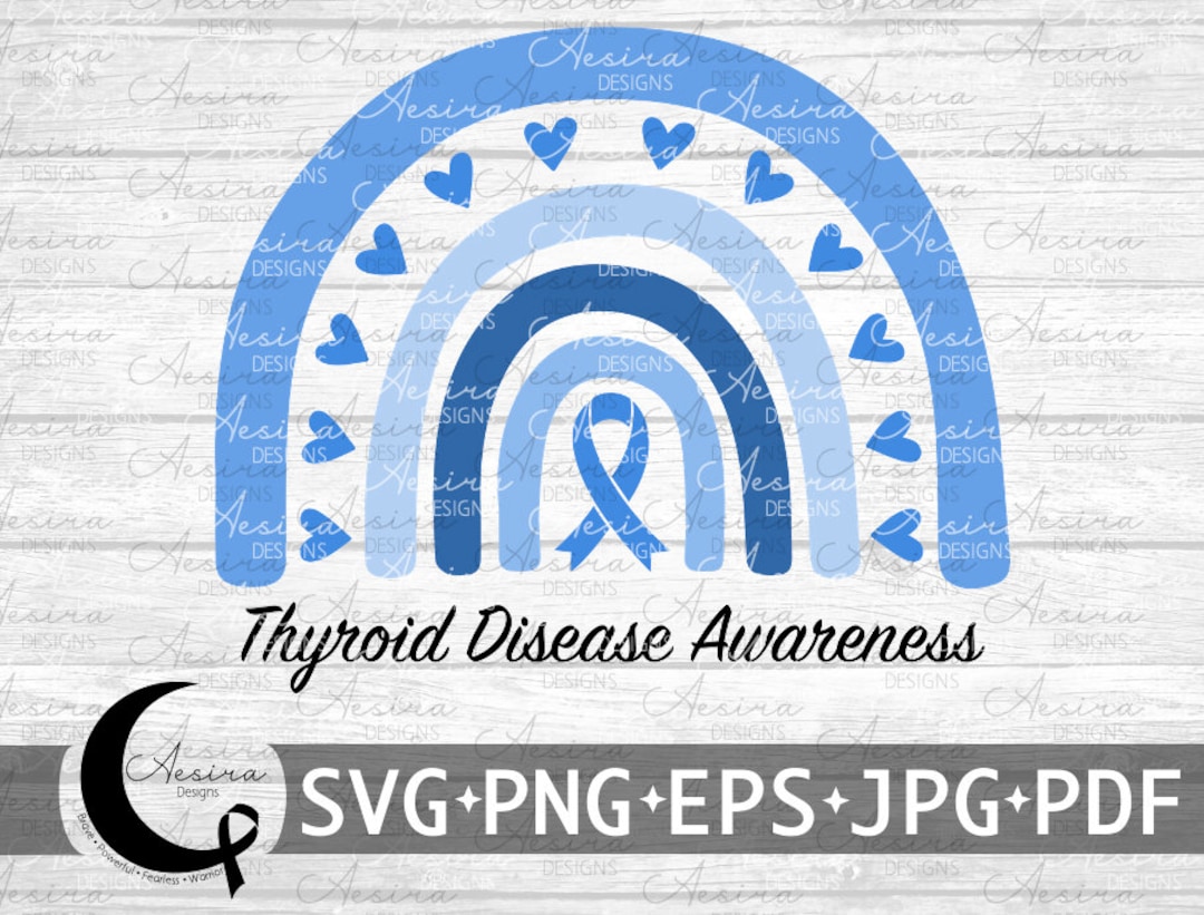 Thyroid Disease Rainbow Ribbon Svg, Thyroid Disease Awareness Ribbon ...