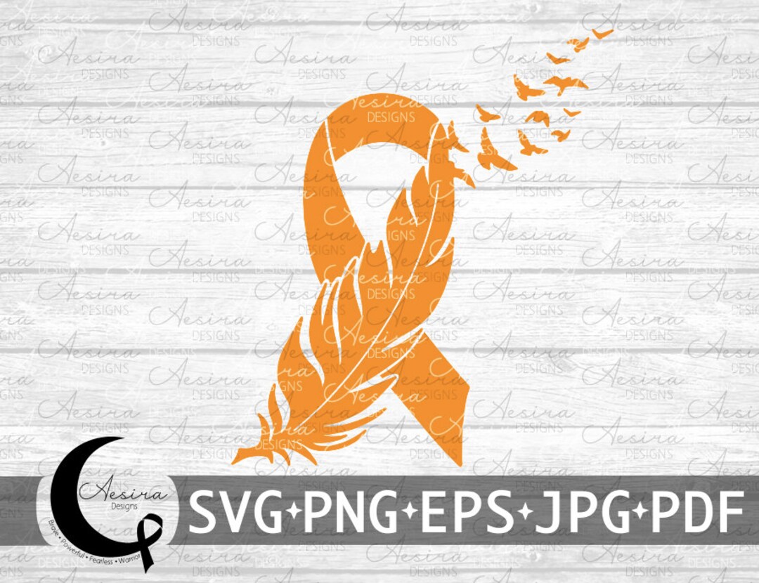 Multiple Sclerosis Feather Ribbon Svg, Multiple Sclerosis Awareness ...