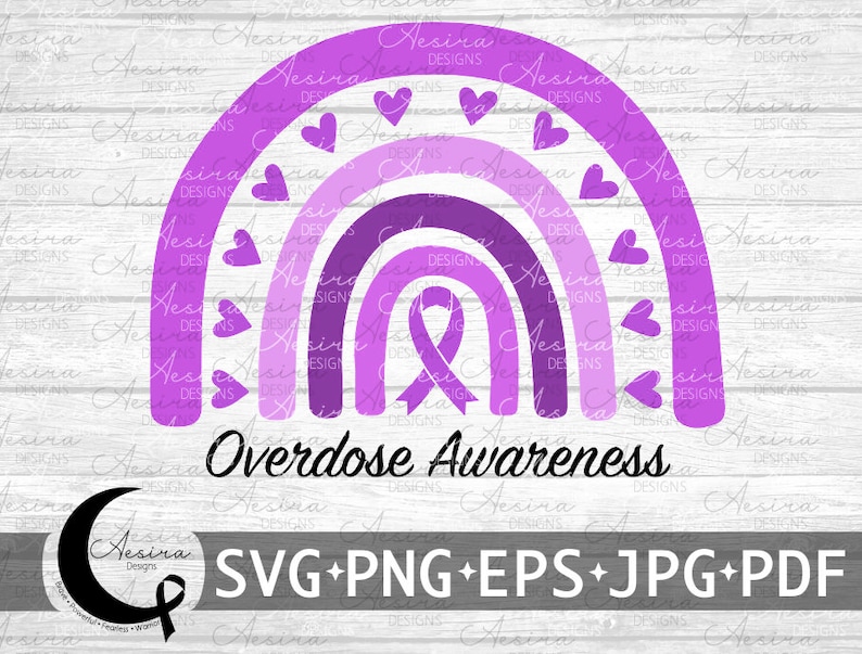 Overdose Rainbow Ribbon Svg Overdose Awareness Ribbon - Etsy