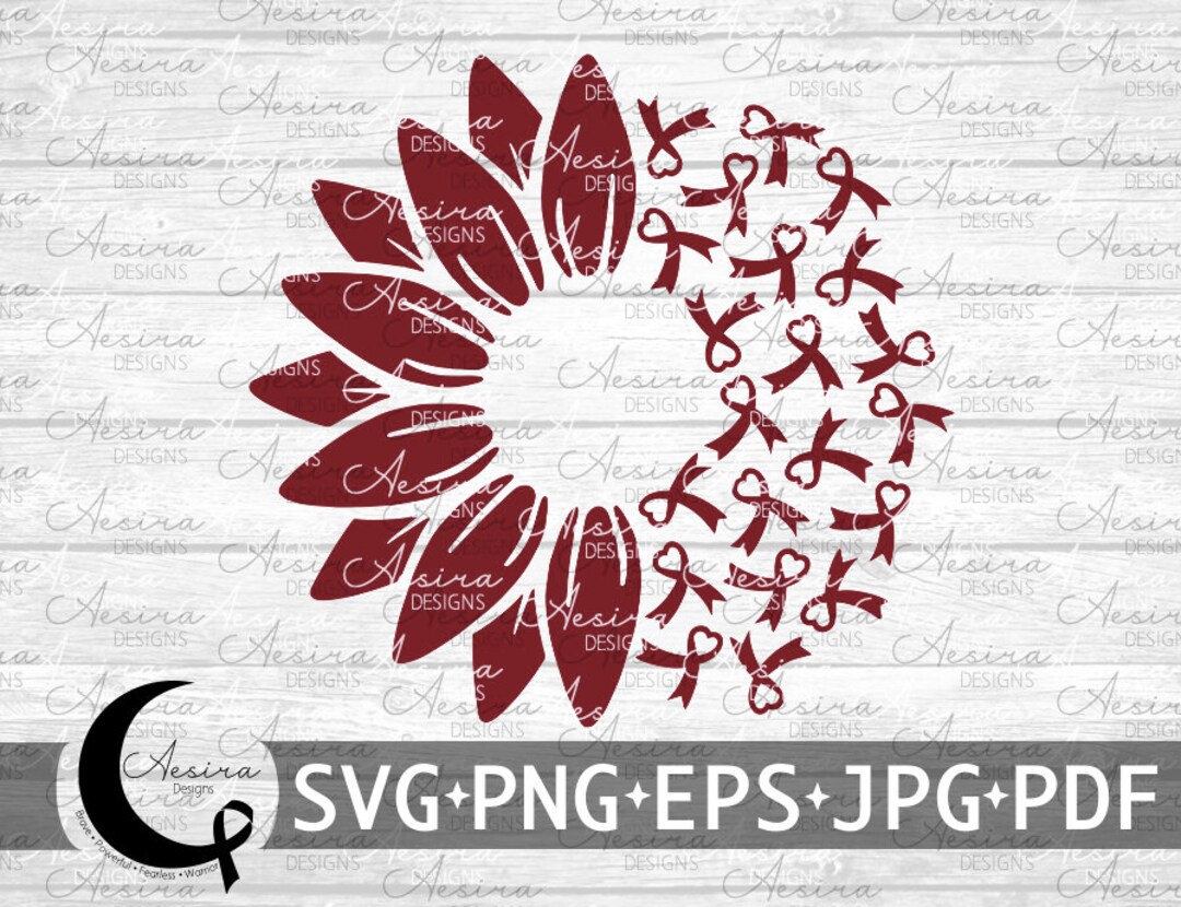 Sickle Cell Anemia Sunflower Ribbon Svg, Sickle Cell Anemia Awareness ...