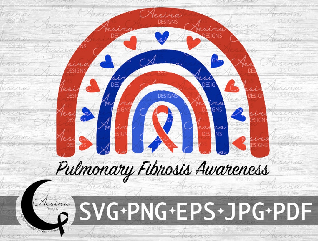 Pulmonary Fibrosis Rainbow Ribbon Svg, Pulmonary Fibrosis Awareness ...