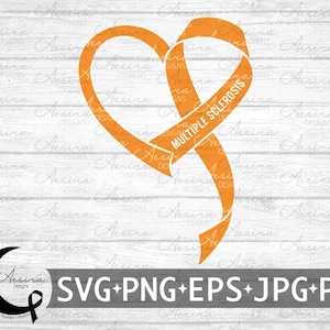 Multiple Sclerosis Heart Ribbon Svg, Multiple Sclerosis Awareness ...